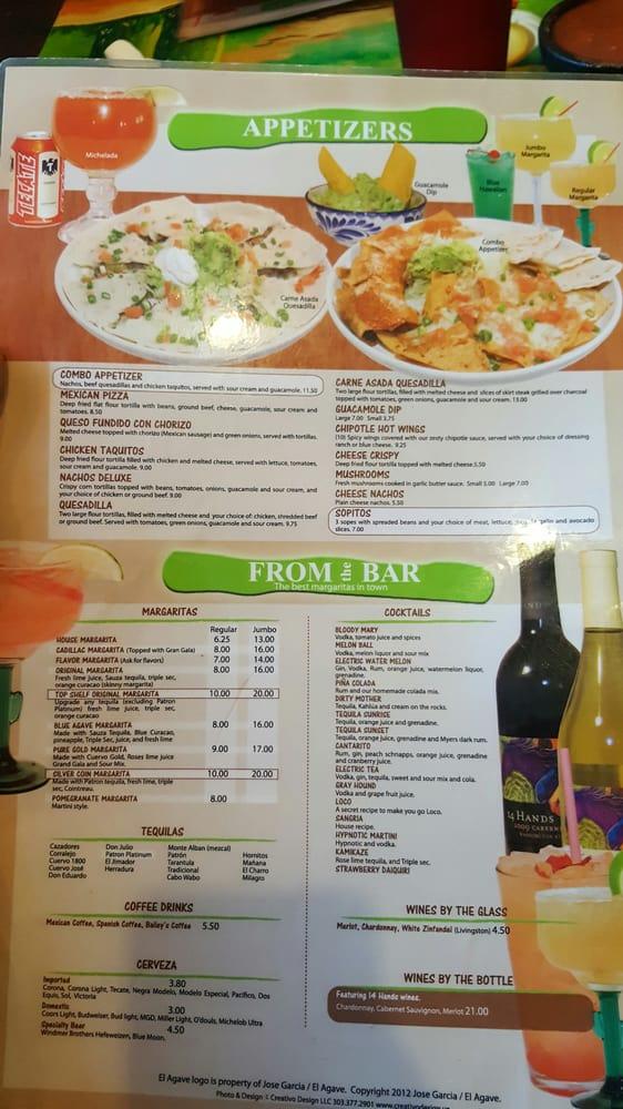 Menu at El Agave Mexican Restaurant, Ephrata