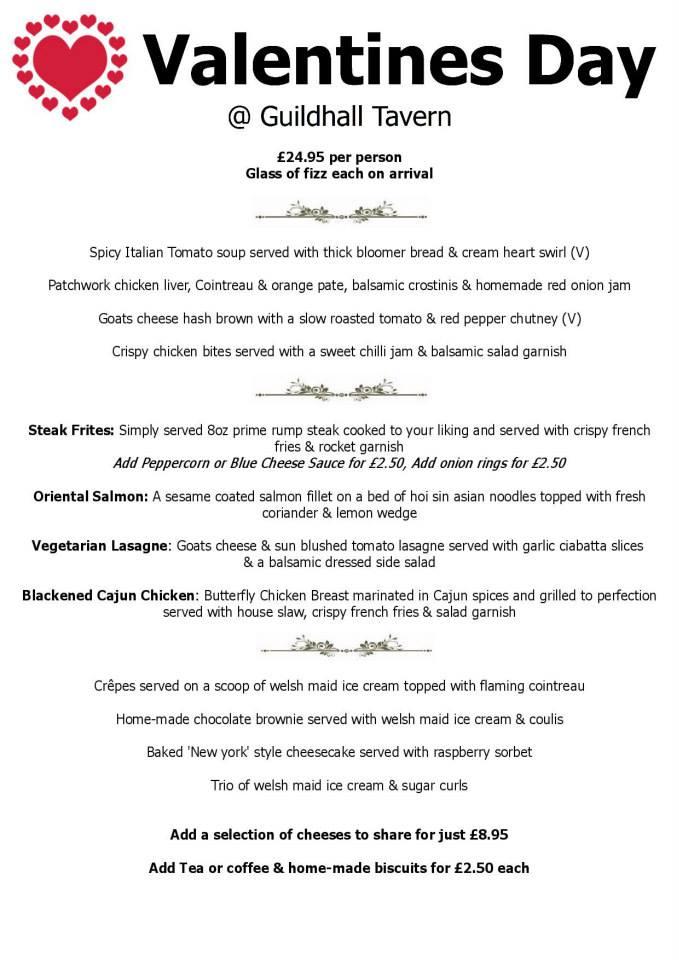 Menu at Guildhall Tavern Denbigh pub & bar, Denbigh