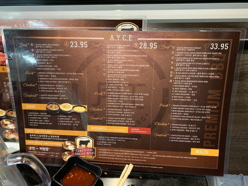 Menu at Master Kim’s Korean BBQ, Las Vegas, S Durango Dr #100