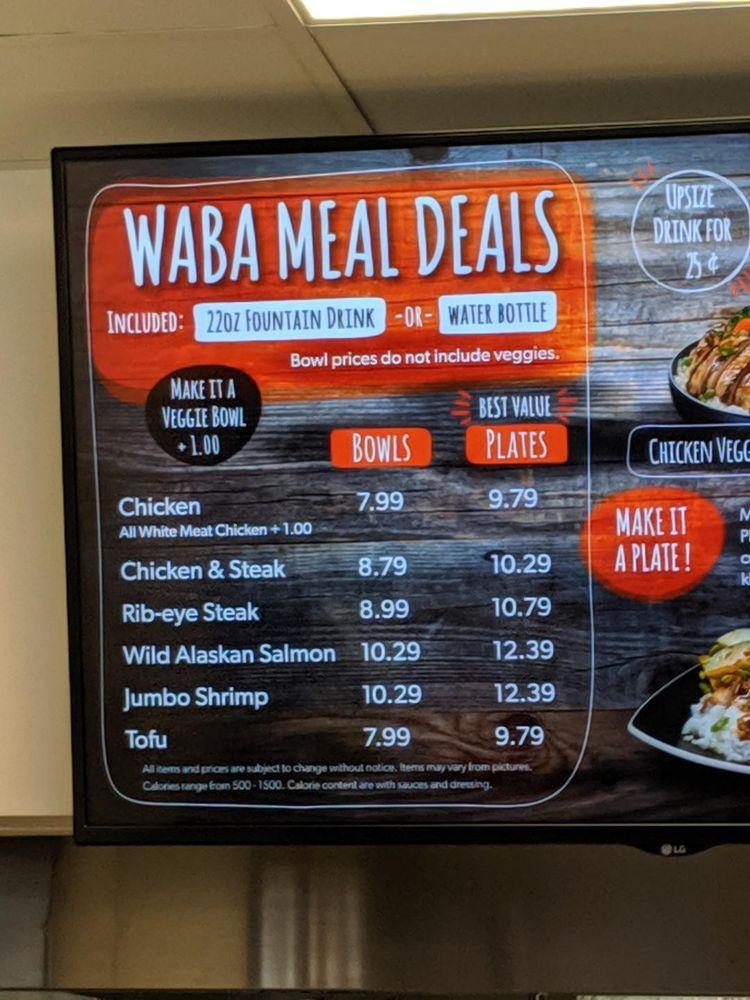 Menu at WaBa Grill fast food, Los Angeles, 18427 Nordhoff St
