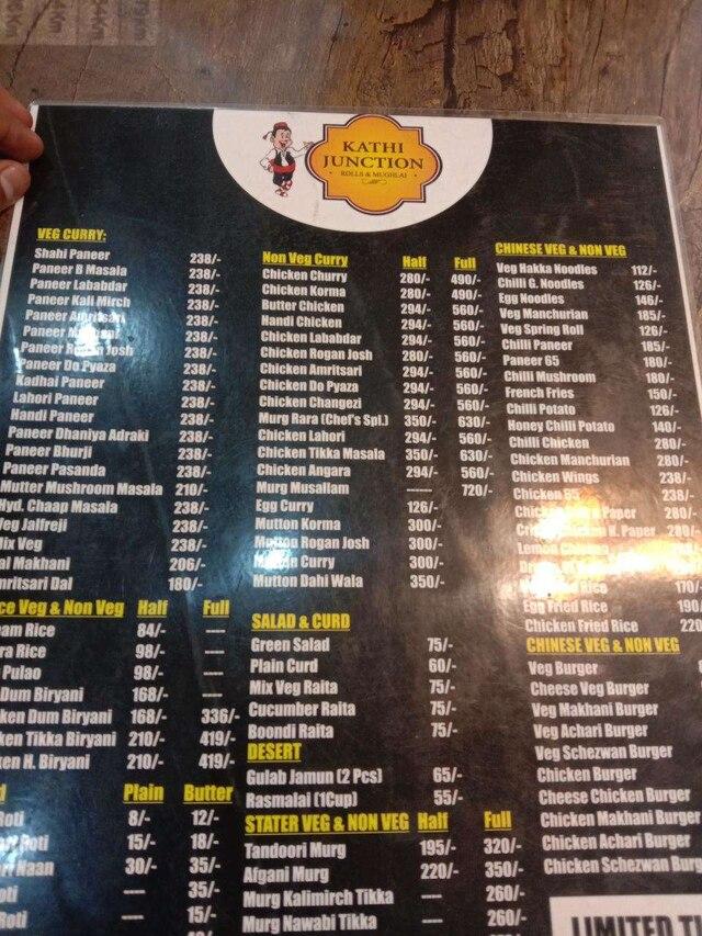 Menu at Kathi Junction, Greater Noida, shop 35 jagat plaza jagatfam gamma1