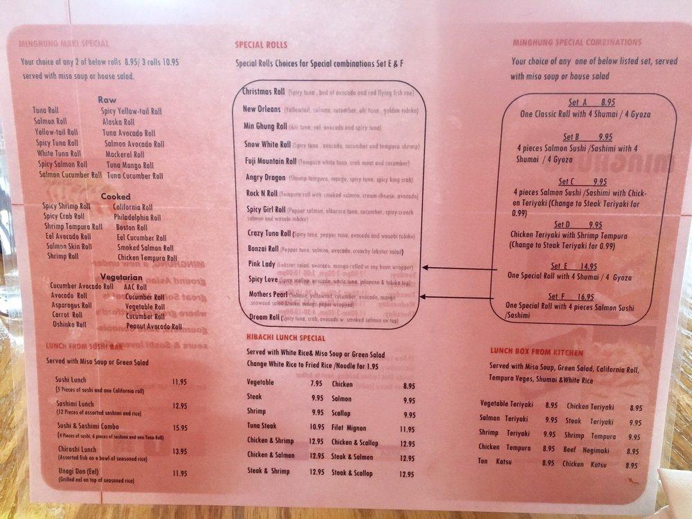 Menu at Shokudo sake bar, Glastonbury