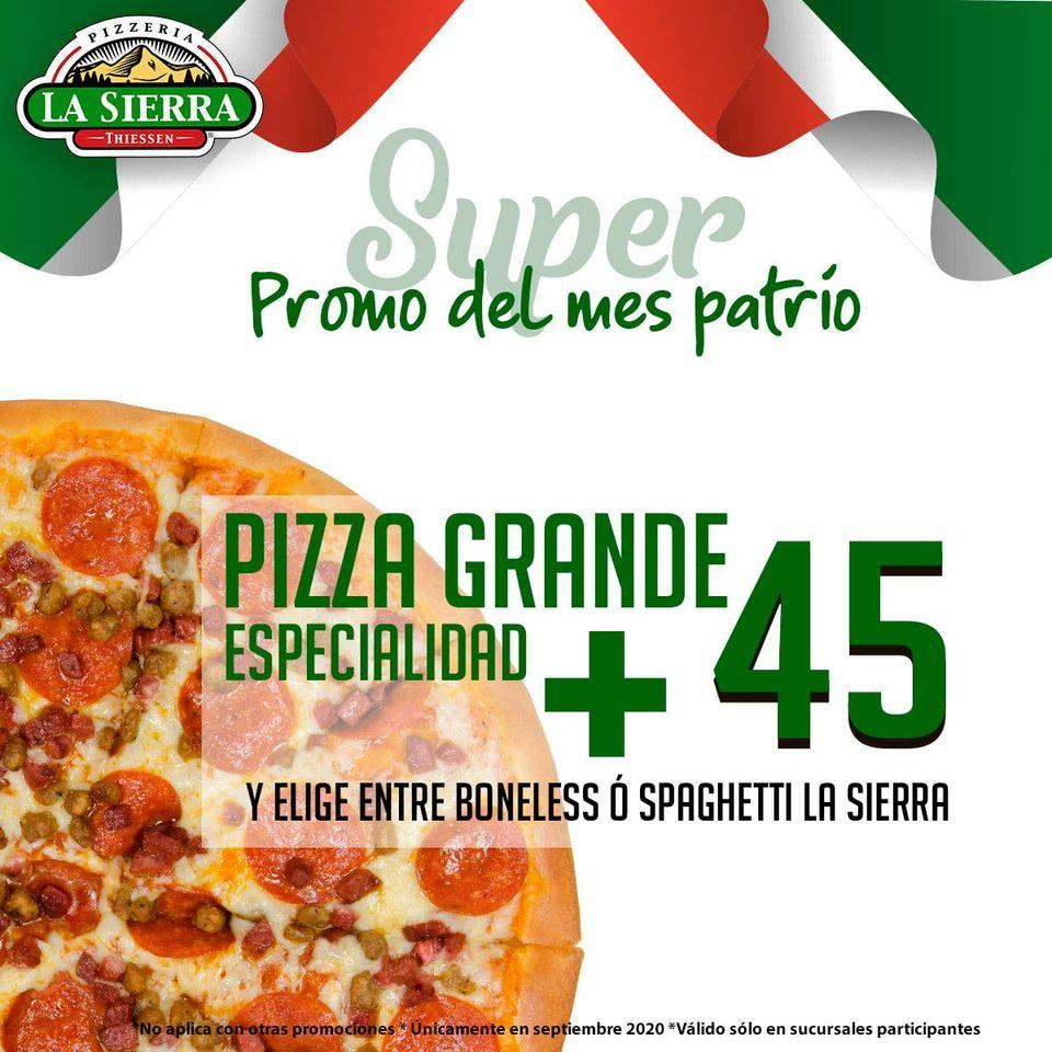 Menu at Pizzeria la Sierra, Delicias