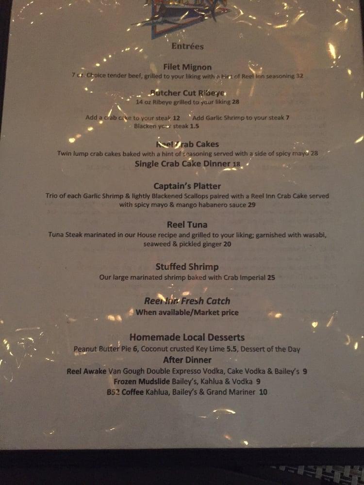 Menu at The Reel Inn pub & bar, Ocean City