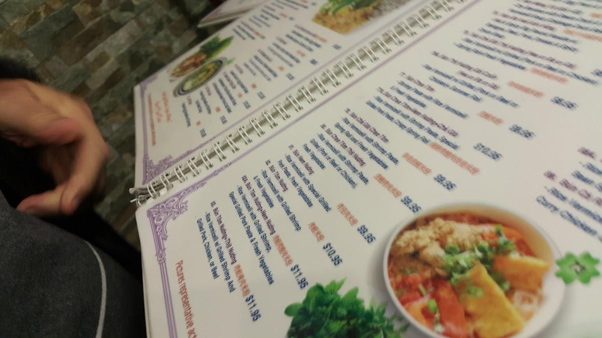 Menu at Anh Hong Restaurant, Orlando