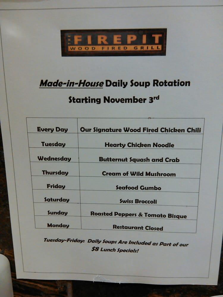 Menu at The Firepit Wood Fired Grill pub & bar, Irwin