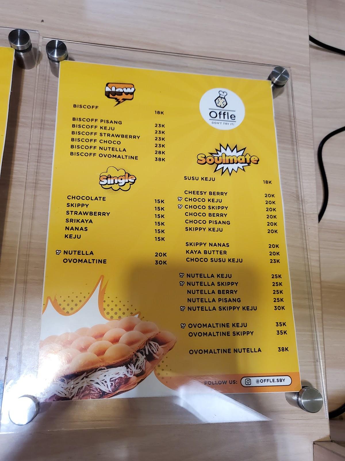 Menu at Offle Waffle - PTC Surabaya, Surabaya
