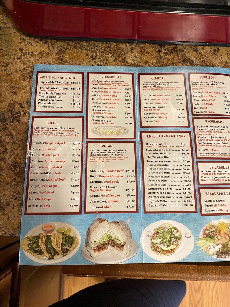 Menu at Restaurant El Monte Mayor, Haddon Township