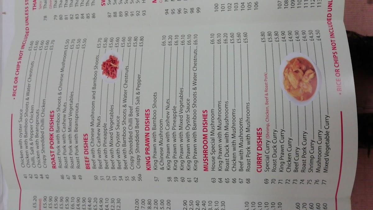 Menu at Dragon House fast food, Cheddar