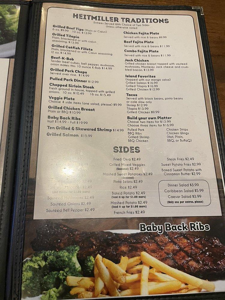 Menu at Heitmiller Steakhouse, Lacy Lakeview, Interstate Highway 35 North