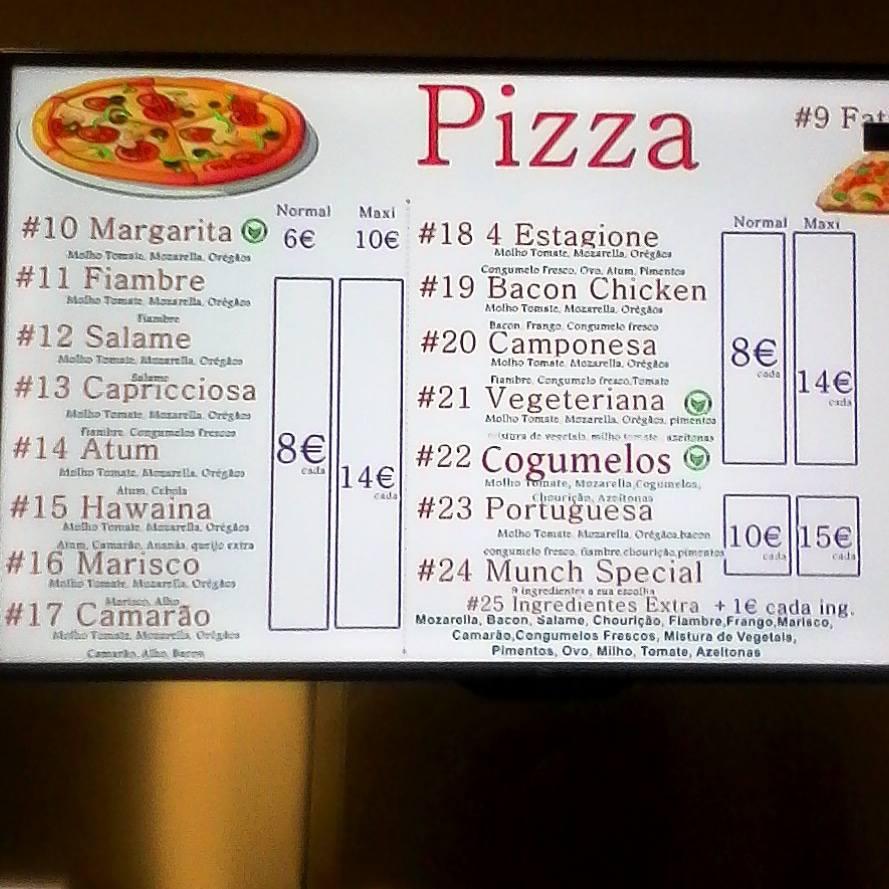 Menu at Mor pizza kebab nazare restaurant, Nazaré