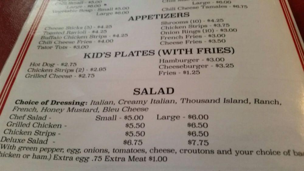 Menu at Park Grill restaurant, Granite City