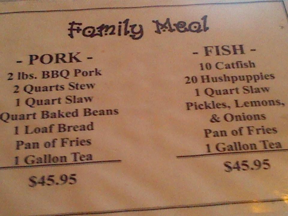 Menu at Rogers Pit-Cooked Bar-B-Que, West Point