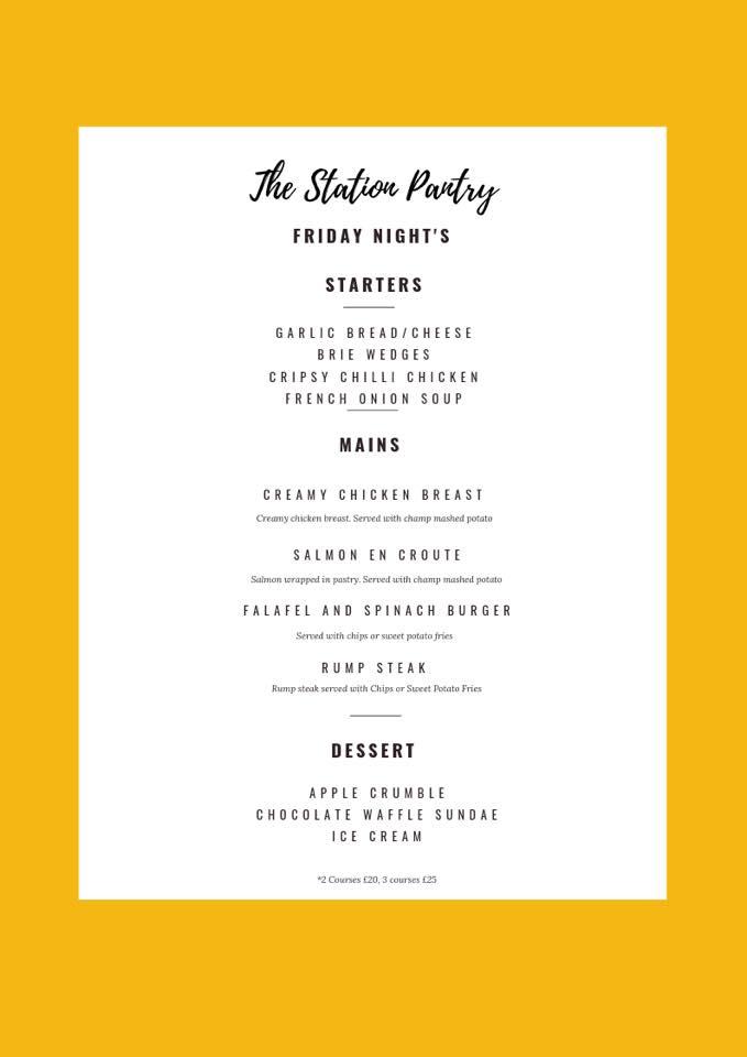 Menu at The Station Pantry restaurant, Upminster
