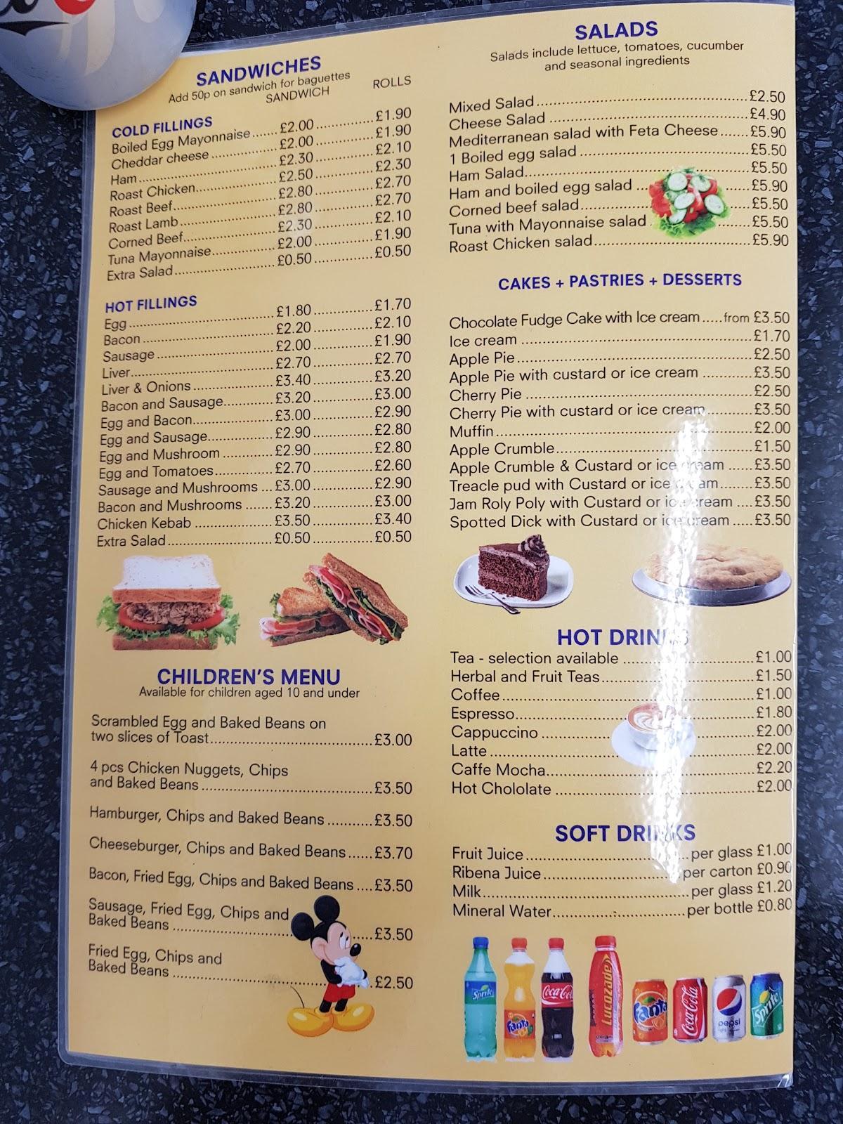 Menu at Cafe 24, London, Cranborne Parade