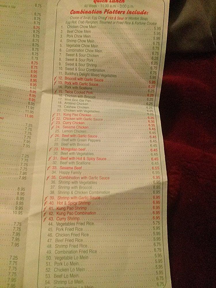 Menu at China Doll Restaurant, Colorado Springs