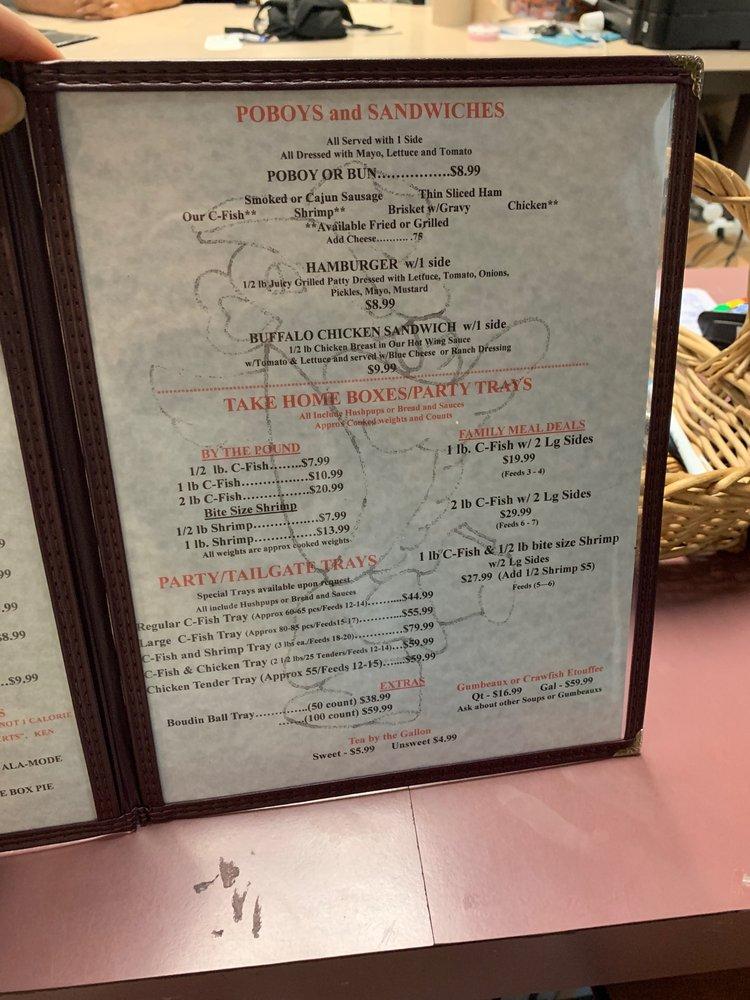 Menu at Crawford's Restaurant, Baton Rouge