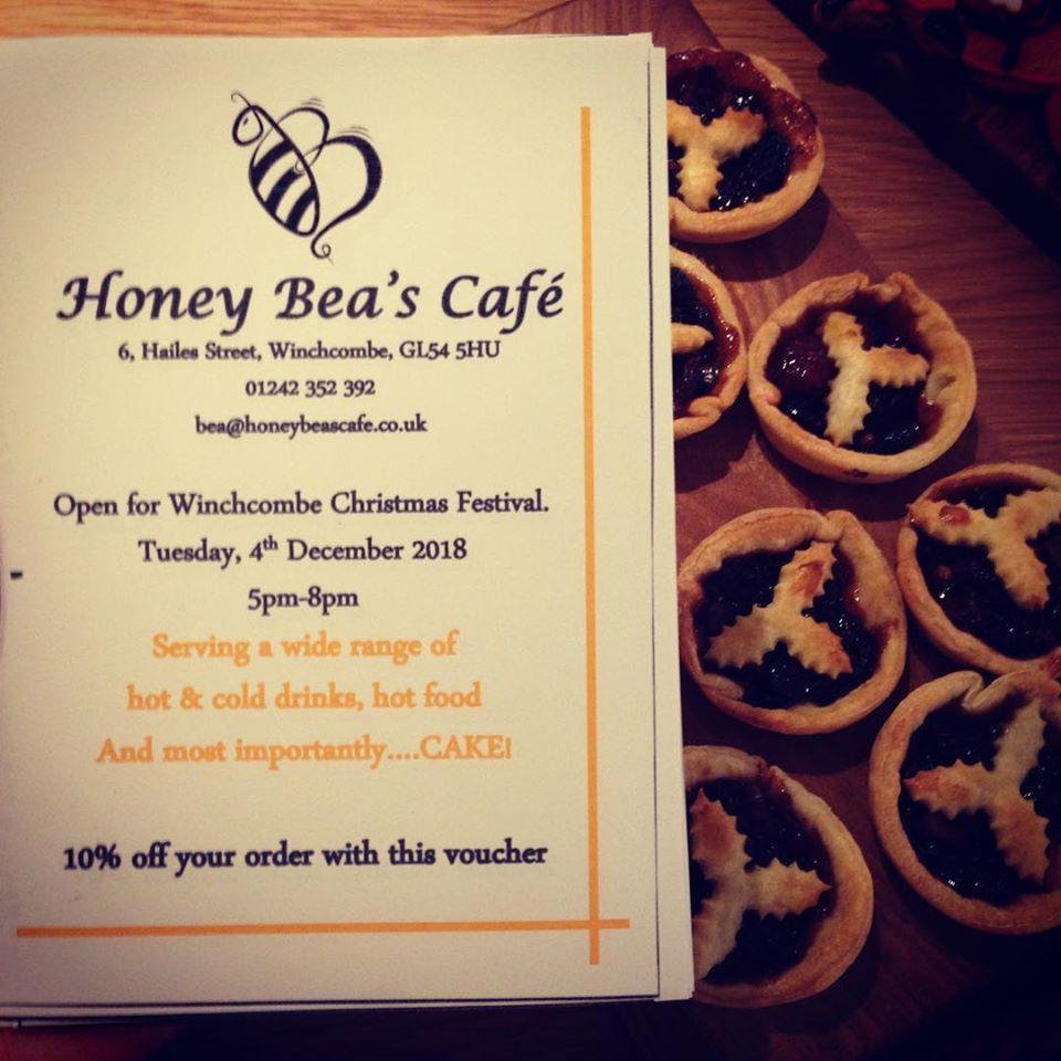 Menu at Honey Bea's Cafe, Winchcombe