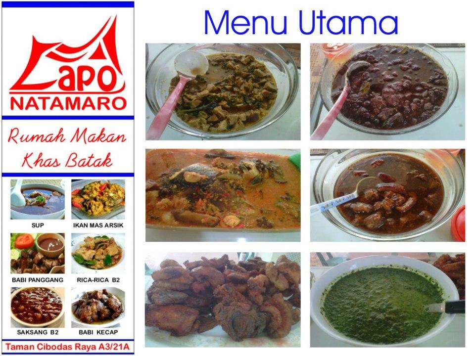 Menu at Lapo NatamaRo restaurant, Tangerang