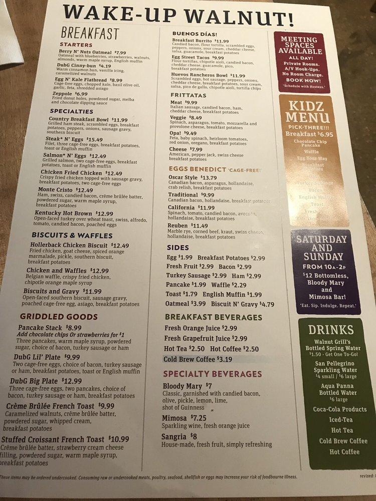 Menu at Walnut Grill - Sunset Hills pub & bar, Sunset Hills