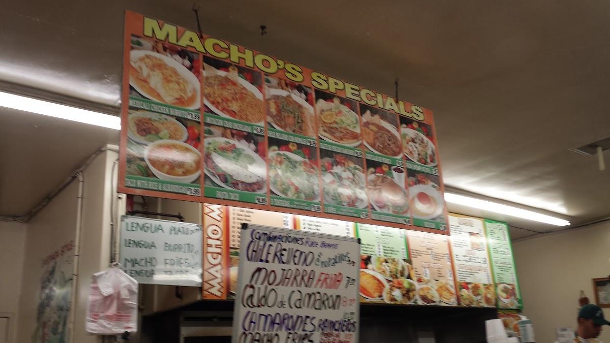 Menu at Macho Cafe Mexican Food, San Gabriel