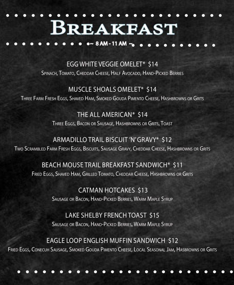 Menu at Woodside Restaurant, Gulf Shores, State Park Rd