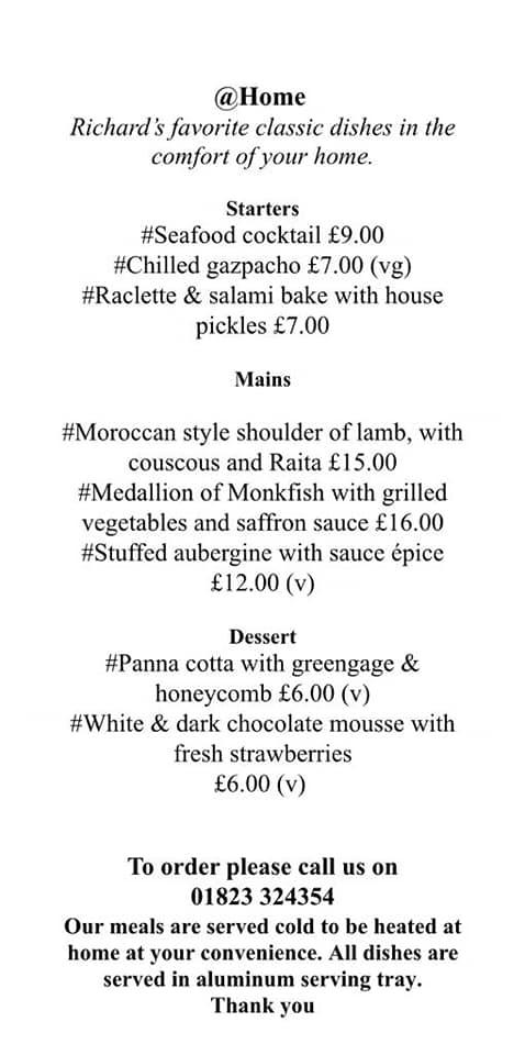Menu at Augustus Restaurant, Taunton