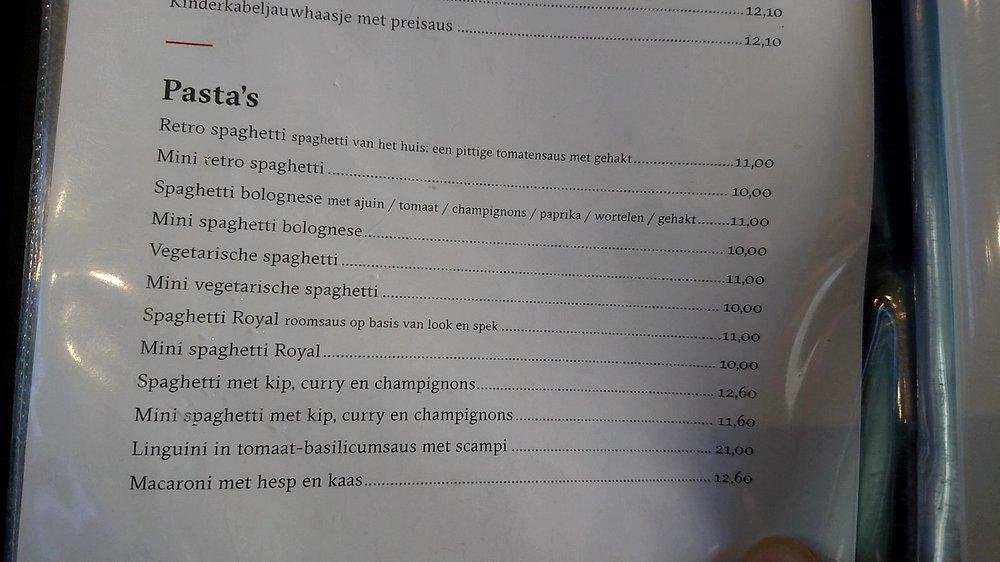 Menu at Domus, Leuven, Tiensestraat 8