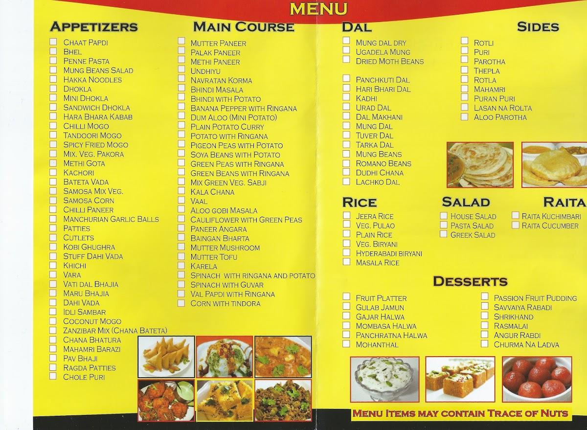 Menu at Jalsa Kitchen restaurant, Markham