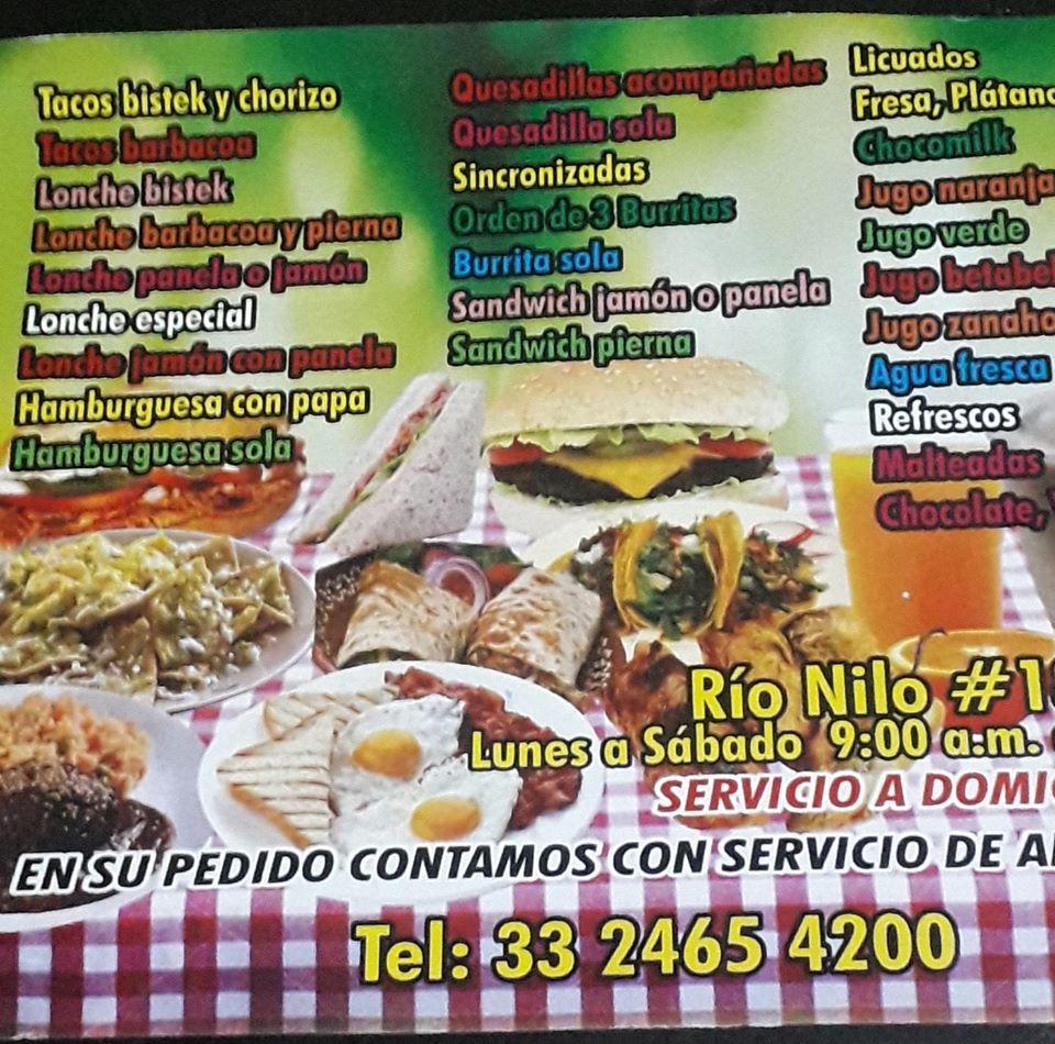 Menu at LONCHES ELY restaurant, Guadalajara