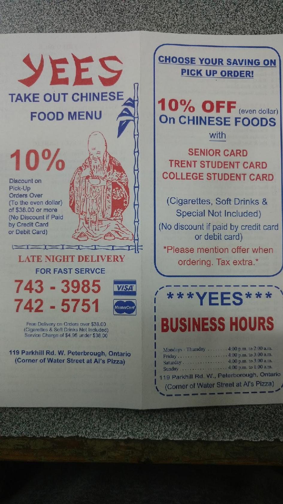 Yee S Garden Chinese Food Peterborough Menu | Fasci Garden