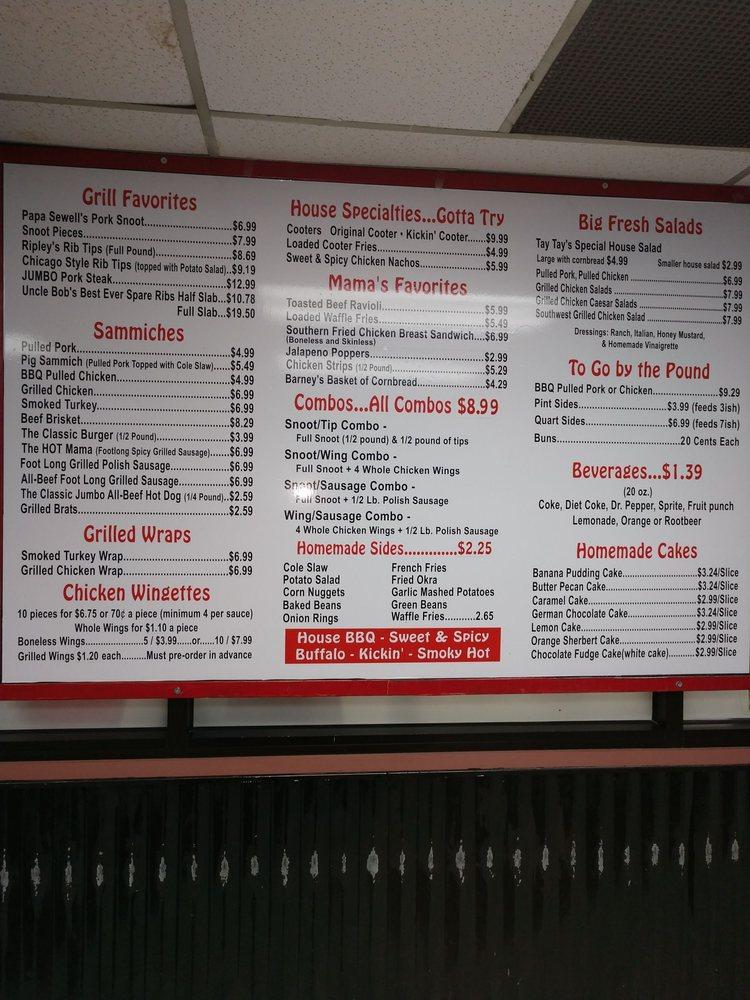 Menu at Big Mama's BBQ Express, Washington Park