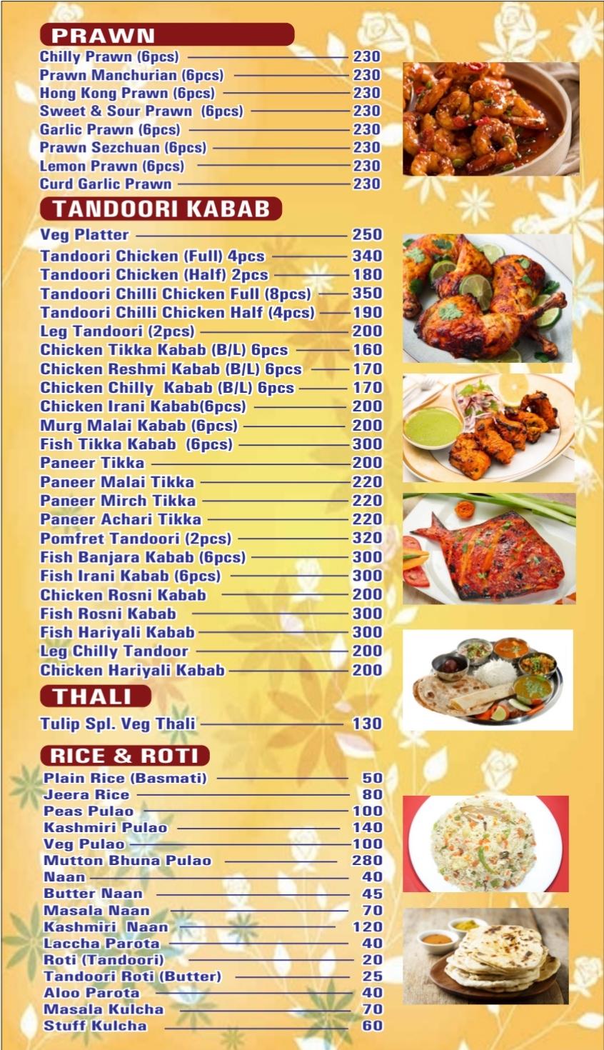 Menu at Tulip Restaurant, Bankura