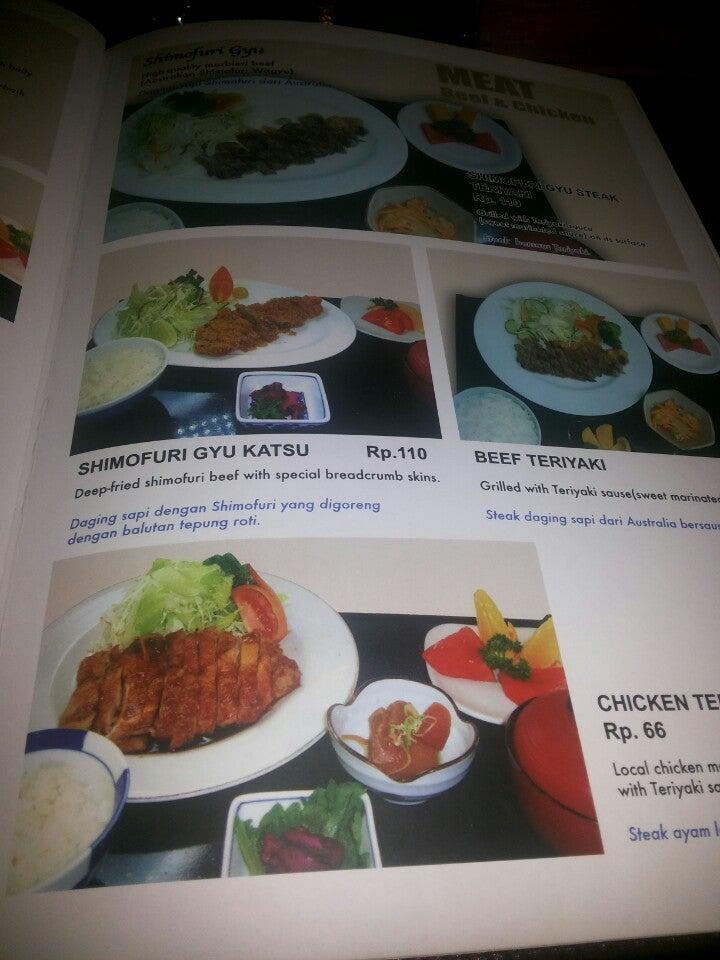 Menu at Asuka Restaurant, Bekasi Regency, kawasan MM2100