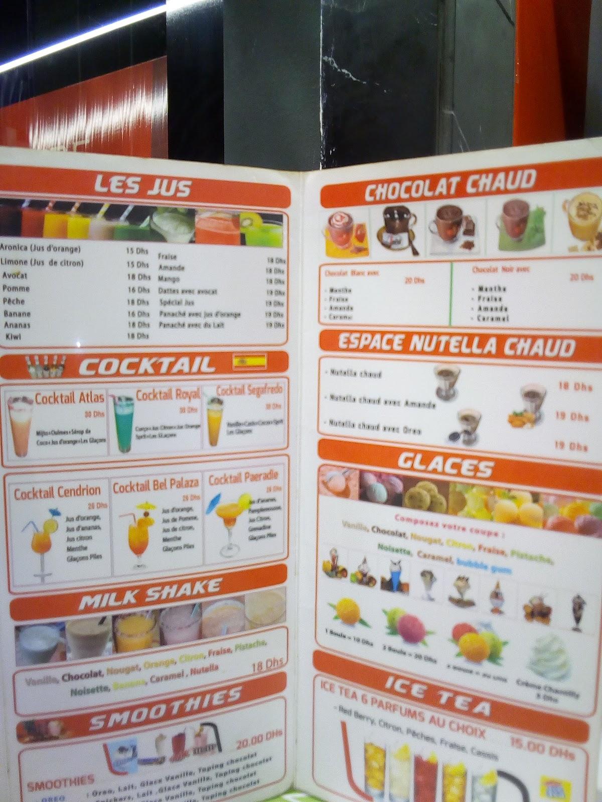 Menu at Bel Plaza pub & bar, Fes