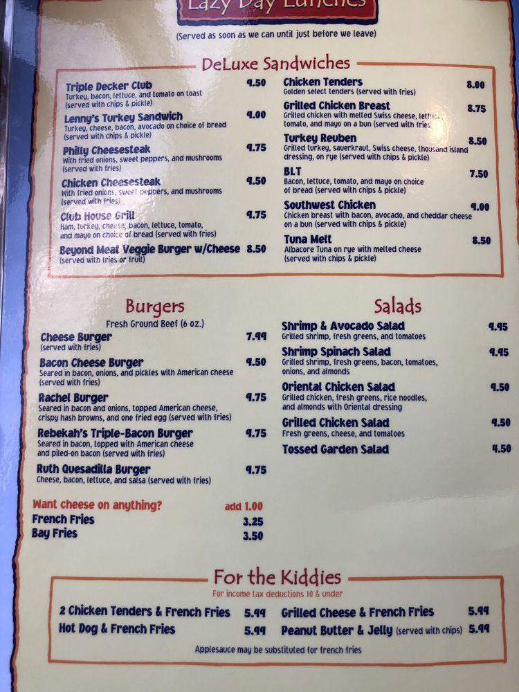 Menu at Sahara Cafe, Ocean City