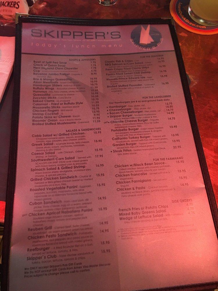 Menu at Skippers pub & bar, Northport