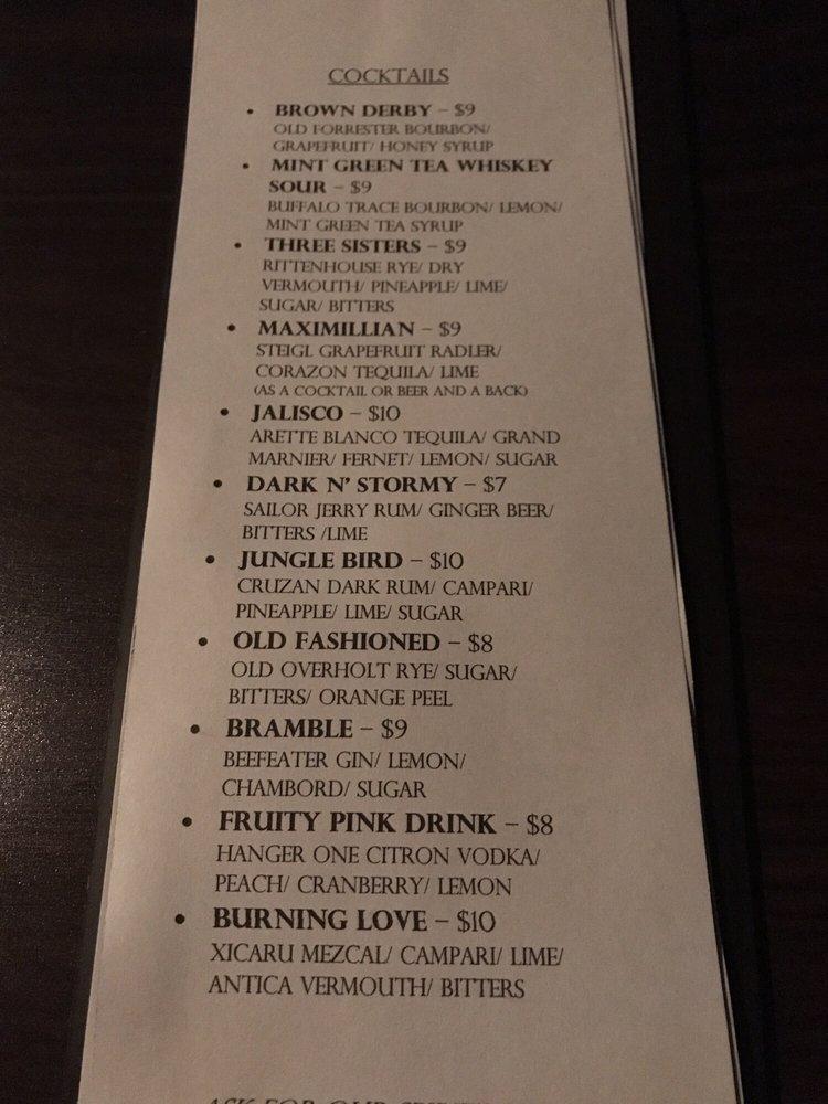 Menu at The Hawk pub & bar, Long Beach