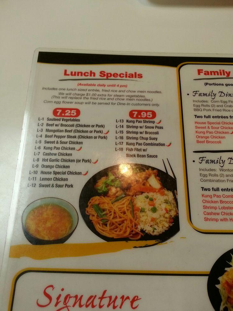 Menu at China A Go Go restaurant, Boulder City