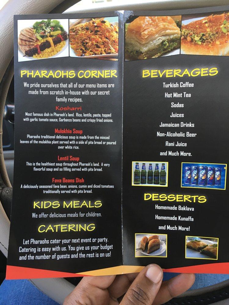 Menu at Pharaohs Village restaurant, Fayetteville, Hope Mills Rd