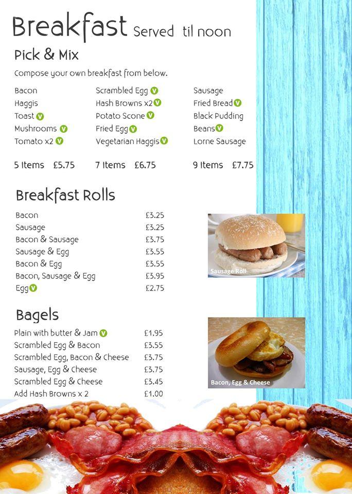 Menu at Surfside Takeaway pub & bar, England
