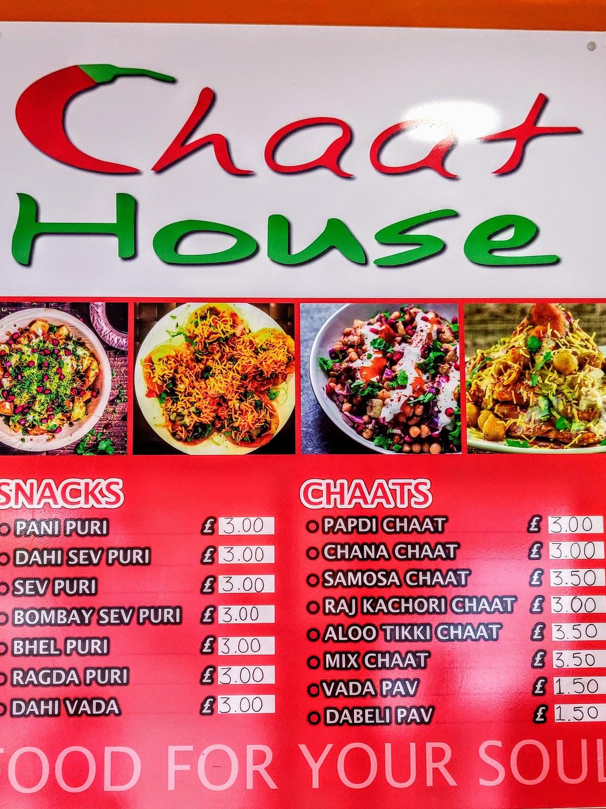 Menu at Chaat House restaurant, Hounslow