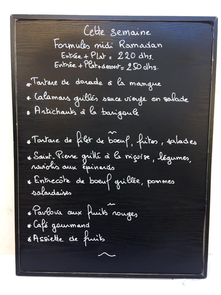 Menu at Restaurant Cosmopolitan, Rabat