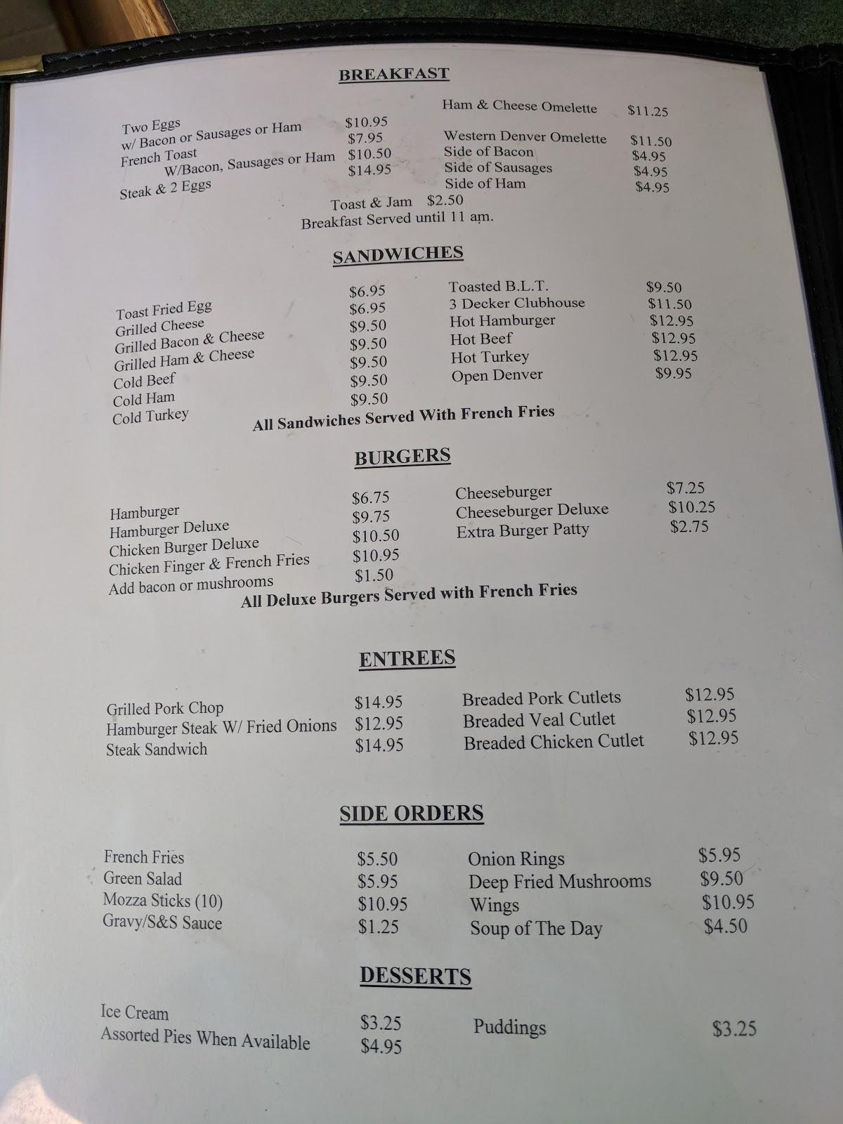 Menu at Don's Cafe & Lounge, Hussar
