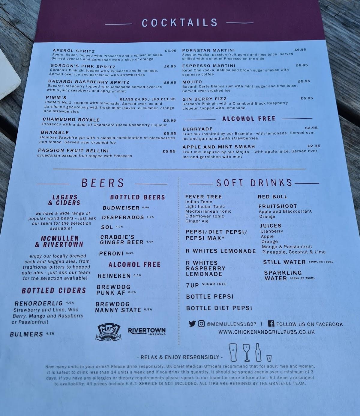 Menu at Jolly Farmers pub & bar, Enfield, 2 Enfield Rd