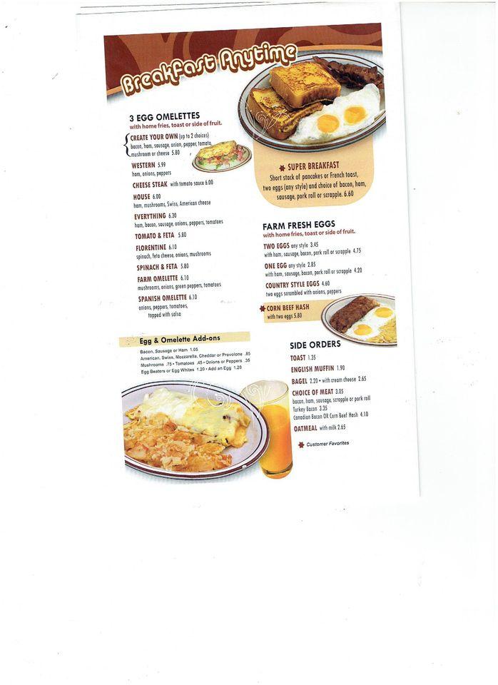 Menu at Valley Family Restaurant, Bethlehem