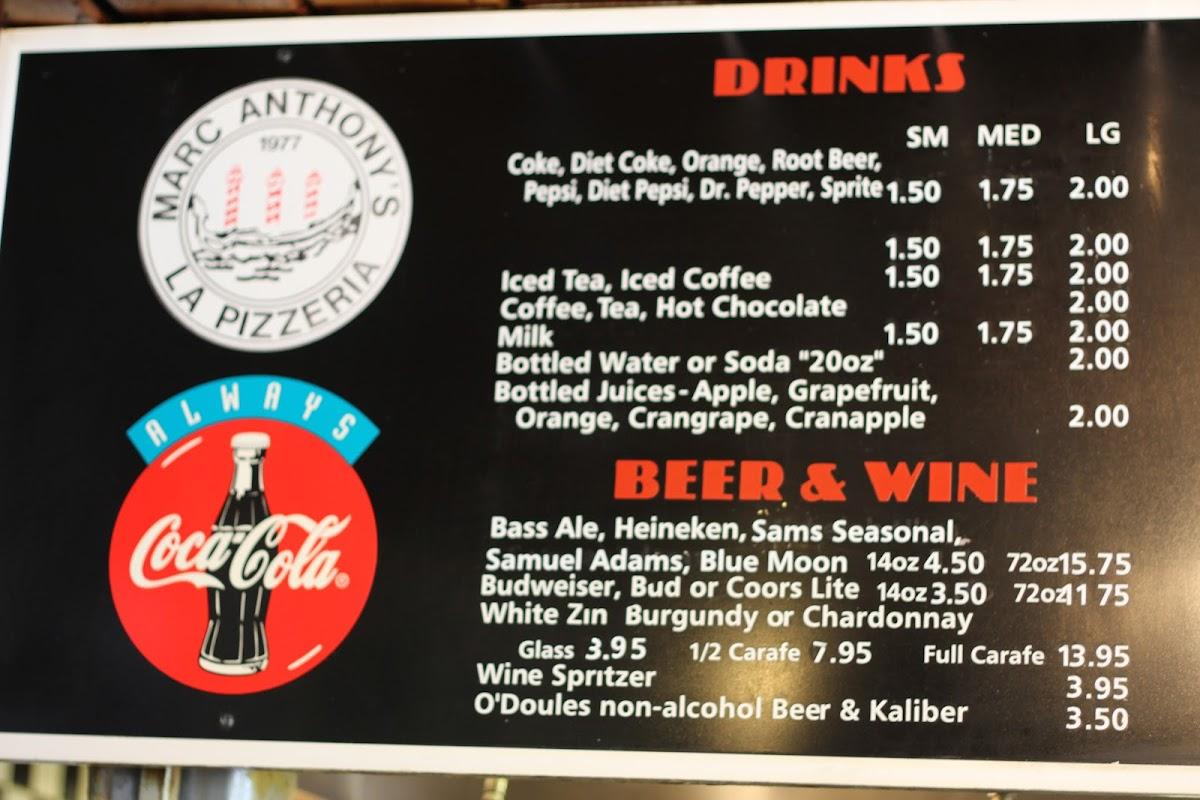 Menu at Marc Anthony's La Pizzeria, Wareham