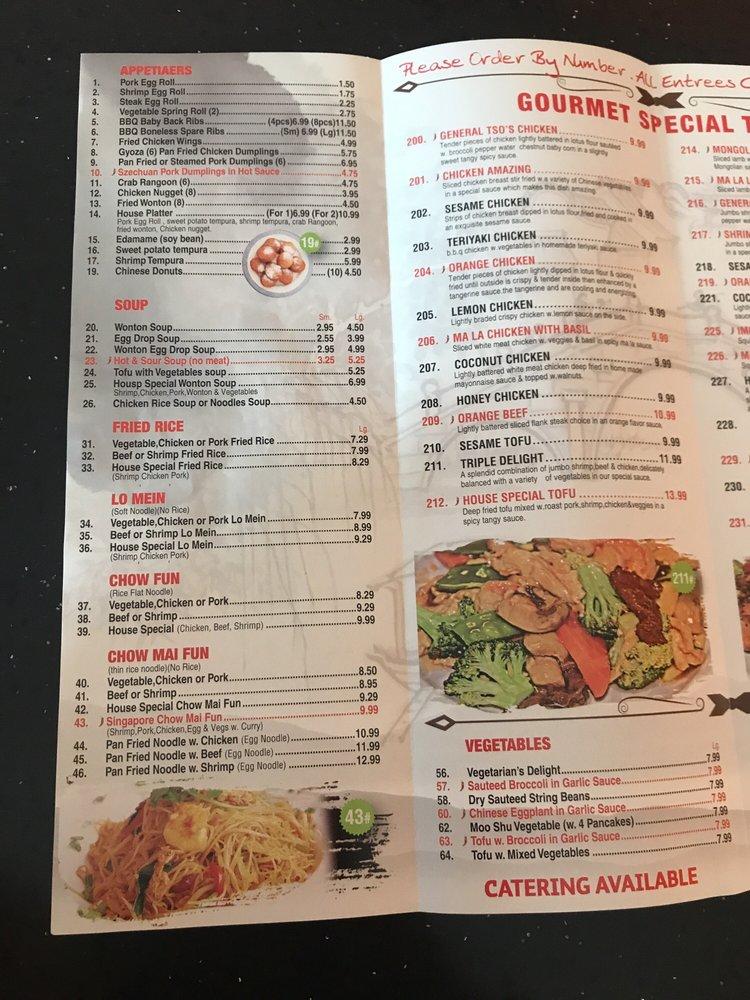 Menu at Red House restaurant, Scottsdale