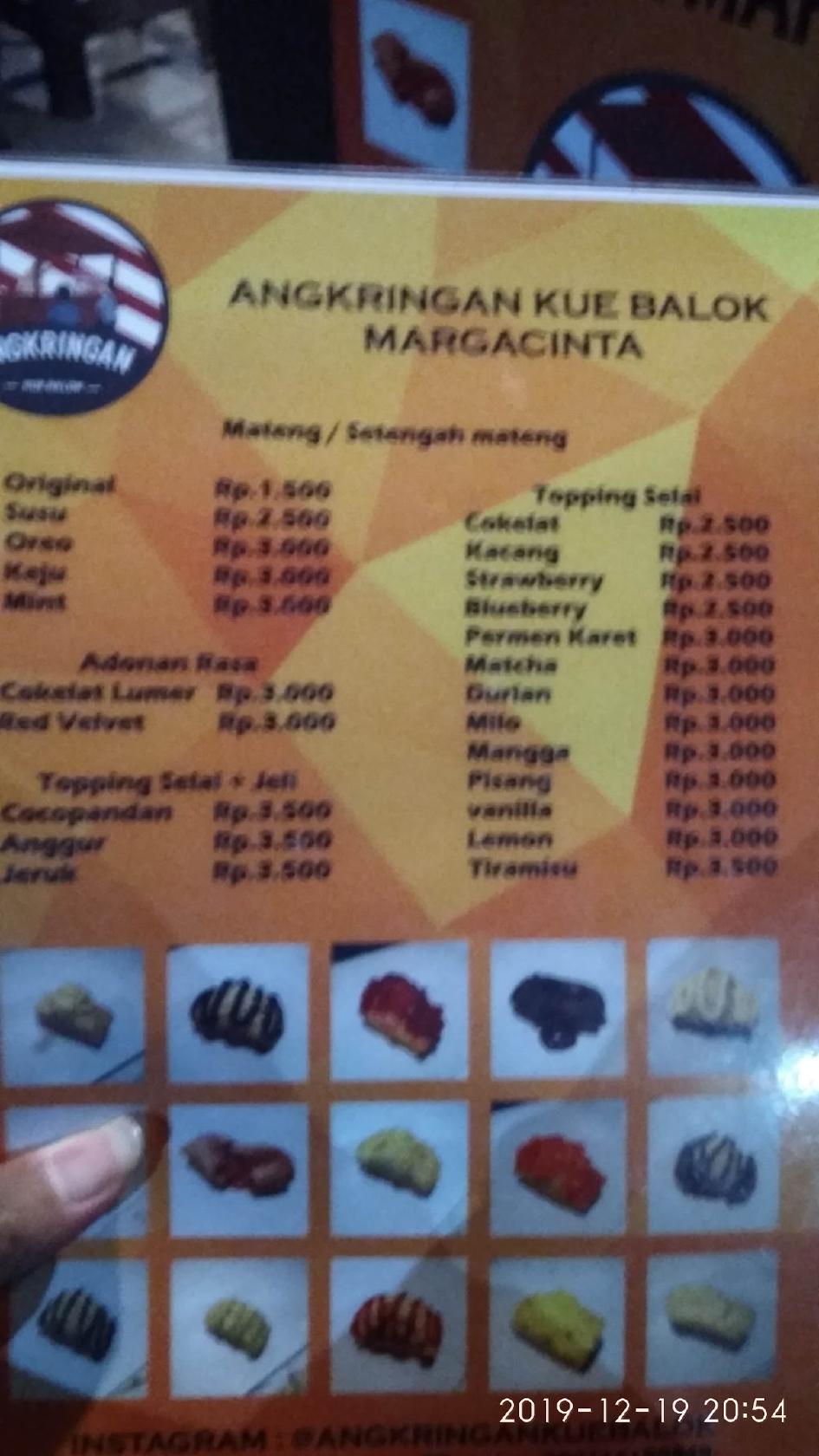 Menu at Kue balok angkringan margacinta GBA 2 Bojongsoang cafe, Bandung