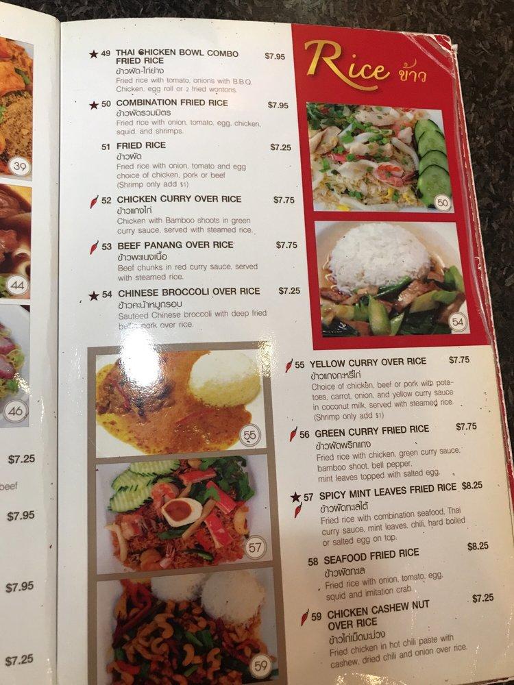Menu at Thai Kitchen Bowl restaurant, Fontana
